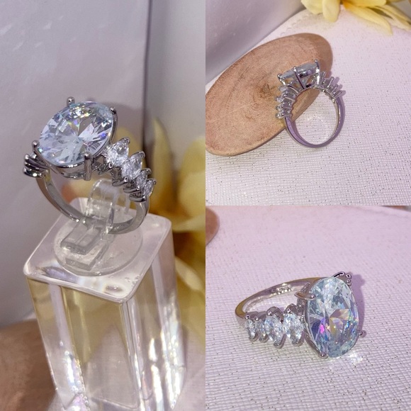 Fashion Jewelry | Jewelry | Sparkling White Sapphire Chunky Bling Ring ...